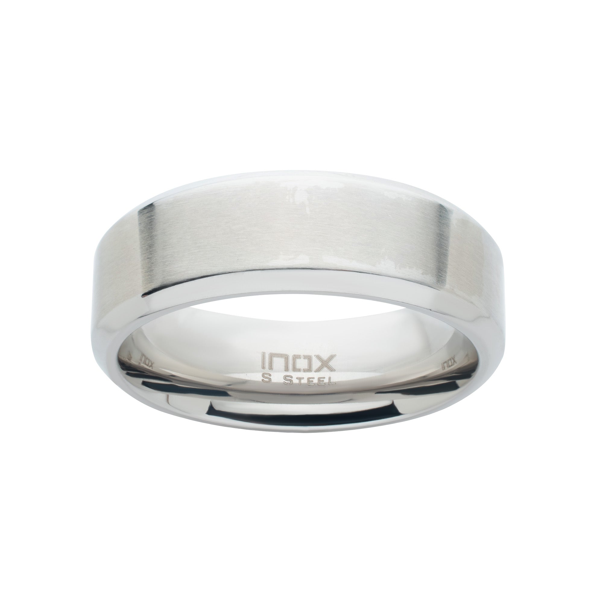Stainless Steel 8mm Matte Bevel Ring – Mazzucchelli's