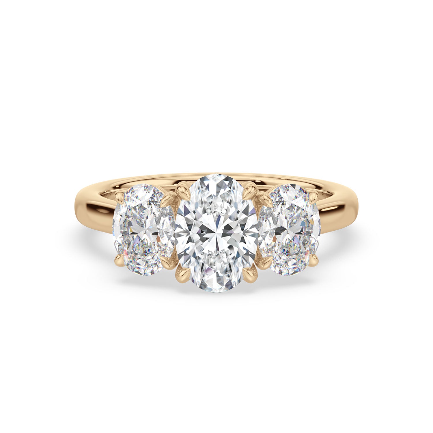 Promise 18ct Yellow Gold Oval Cut 3 Carat tw IGI Certified Lab Grown D ...